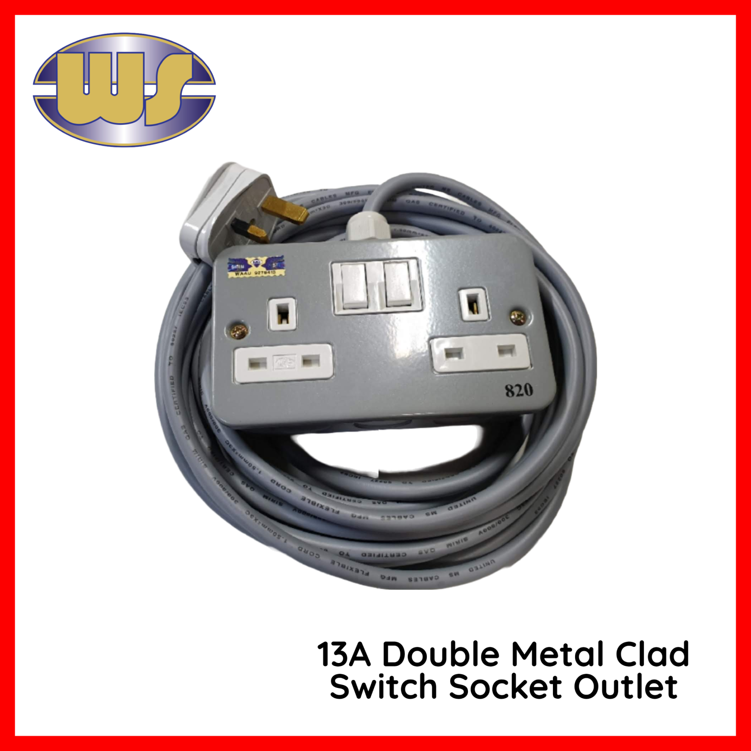 Metal Clad Double 13A Switch Socket Outlet - Winstar Electrical Sdn. Bhd.
