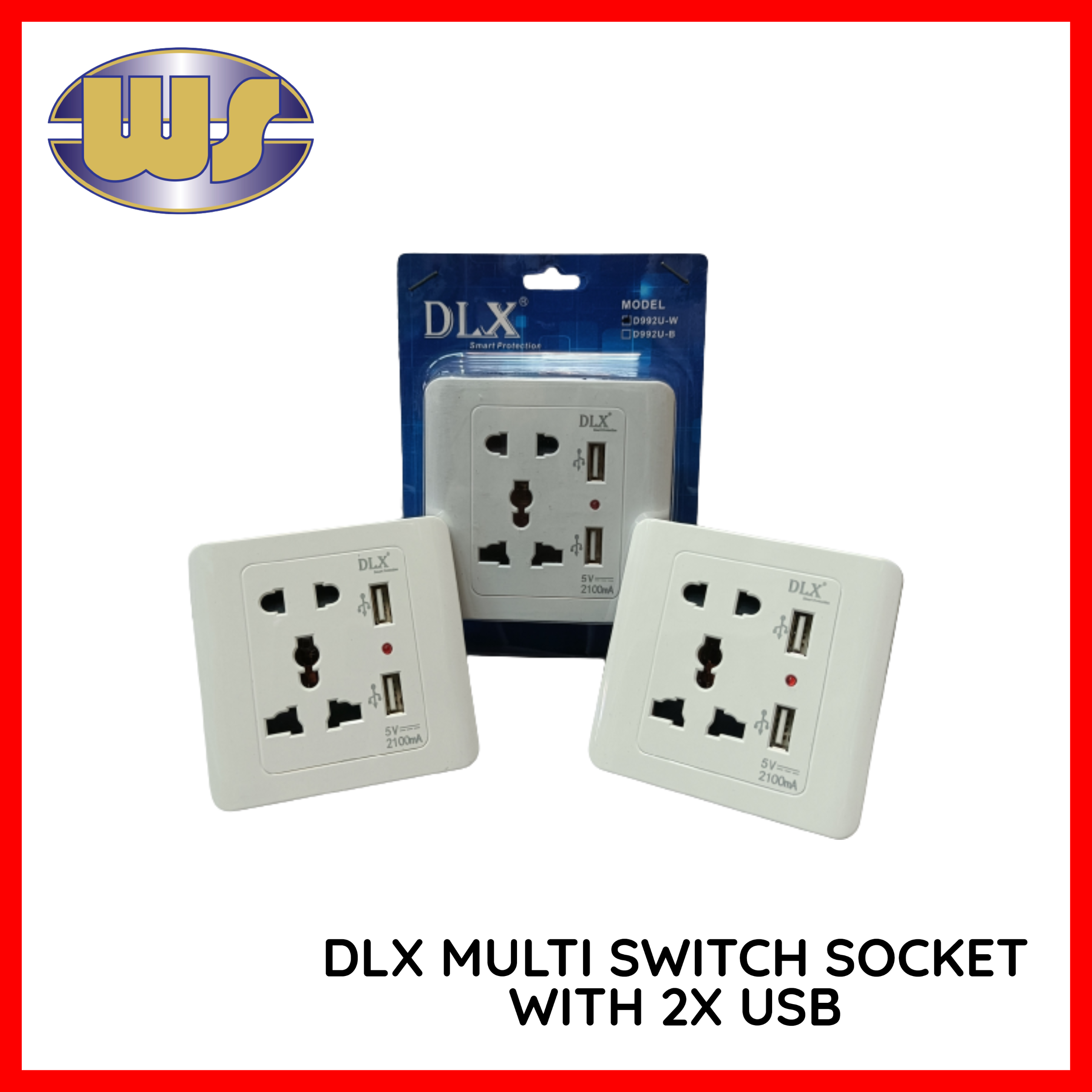 DLX MULTI SWITCH SOCKET WITH 2X USB - Winstar Electrical Sdn. Bhd.